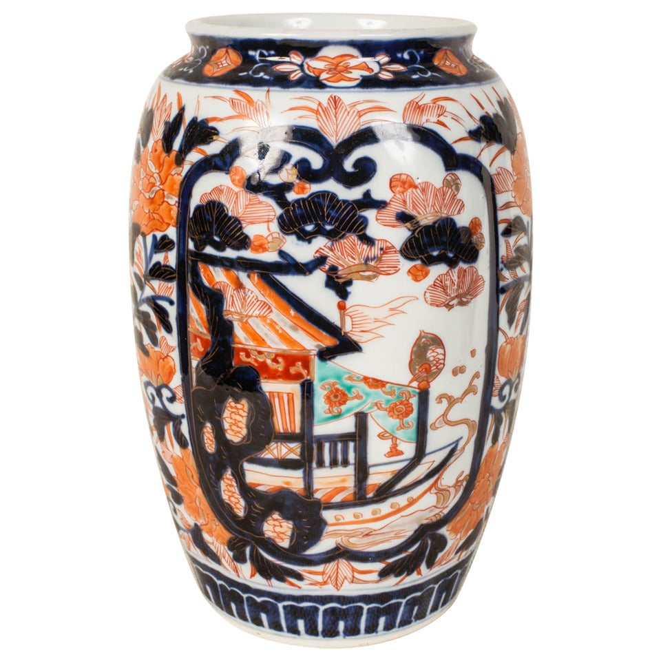 Tall Antique Imari Vase at 1stDibs
