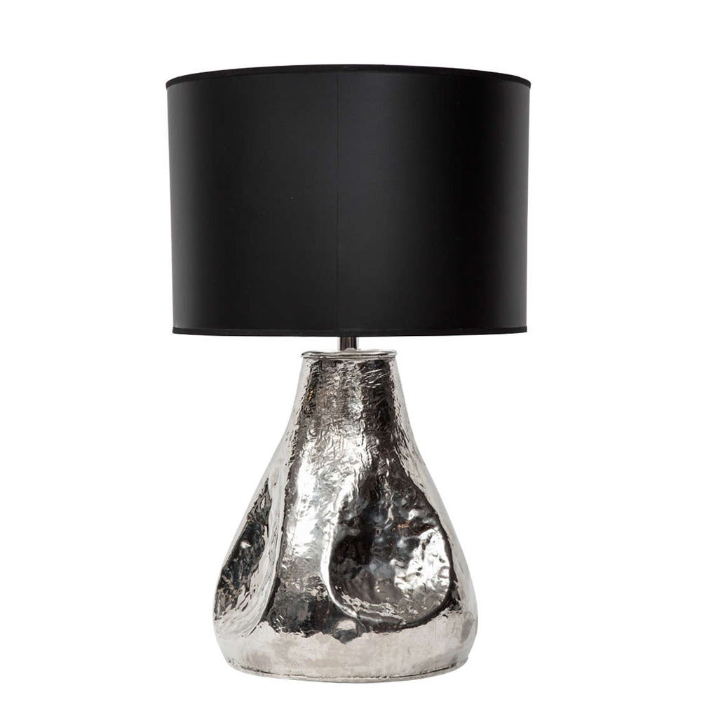 Hammered Metal Lamp at 1stDibs