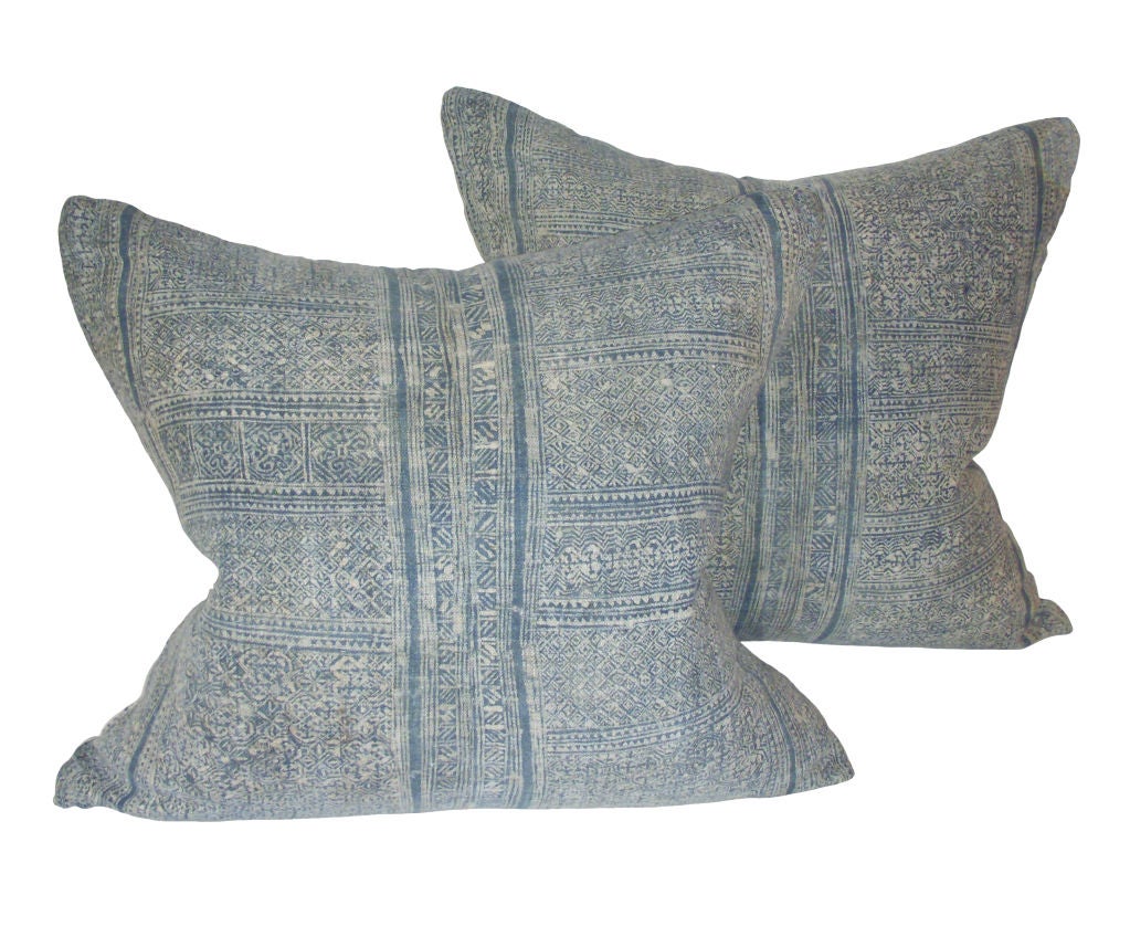 Pair of Indonesian Batik Pillows at 1stDibs
