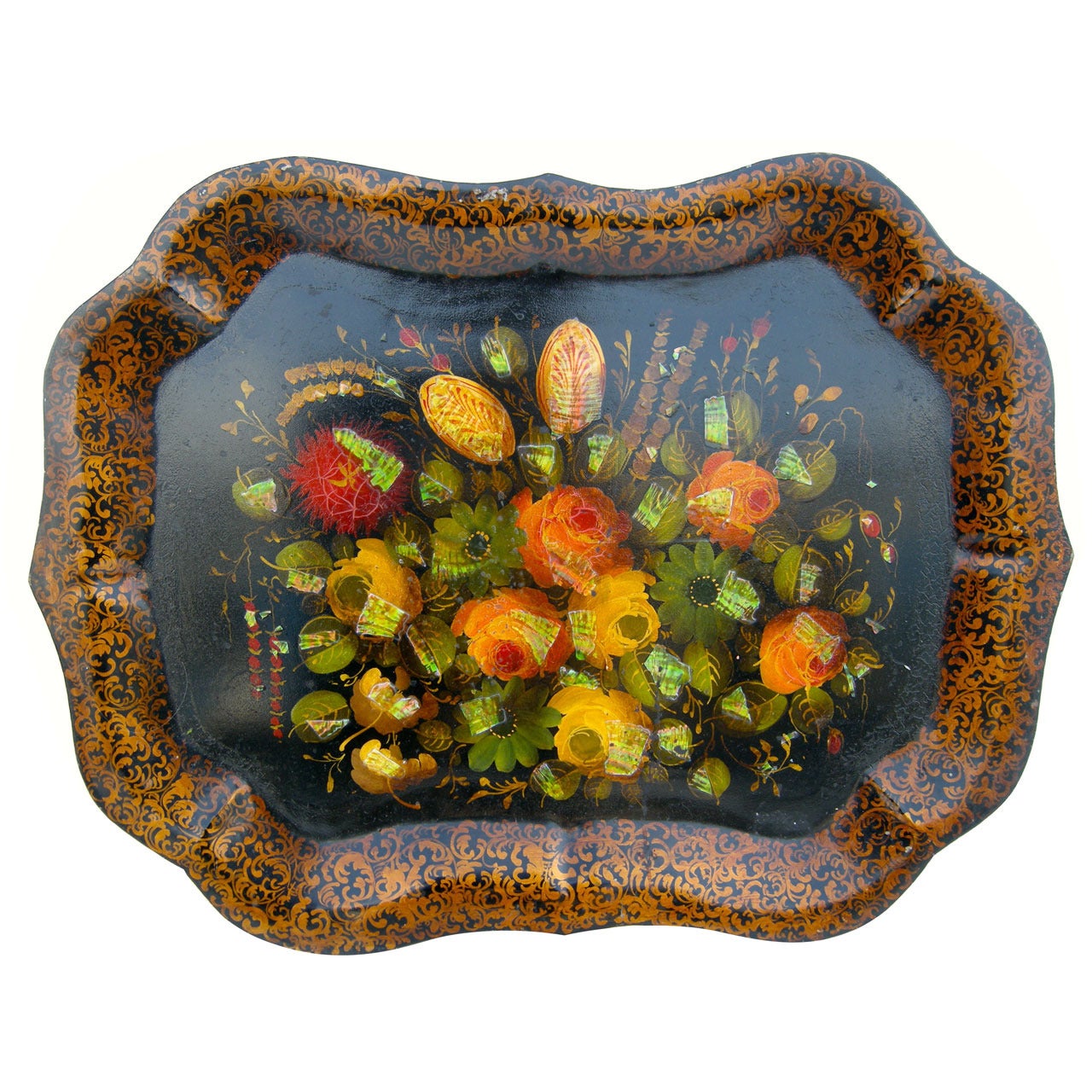 Striking Tole Tray For Sale at 1stDibs