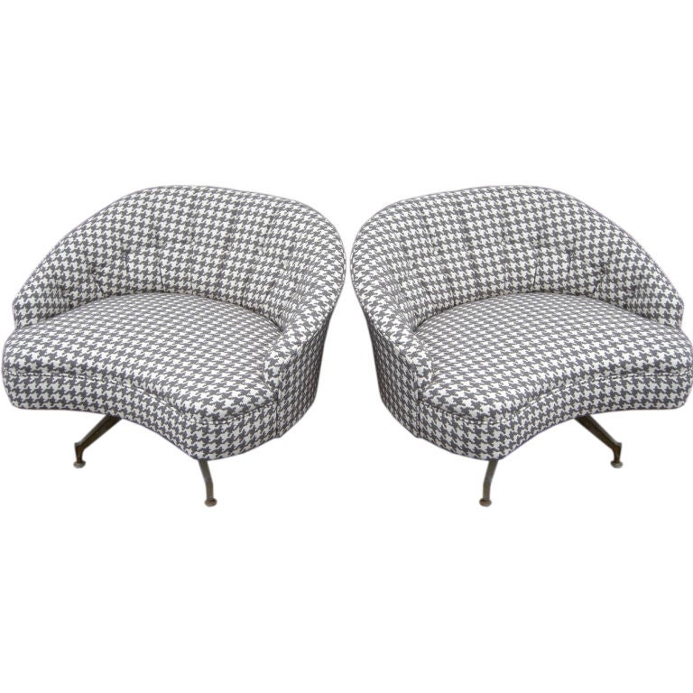 Handsome Pair Of Crescent Chairs at 1stDibs