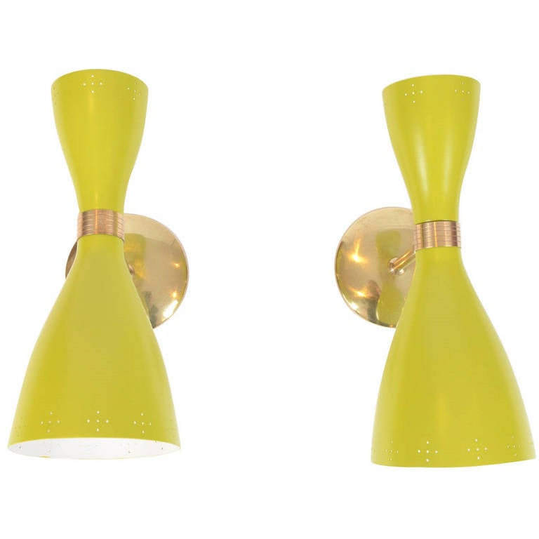 Pair of Articulated Wall Lights Attributed to Jacques Biny at 1stDibs