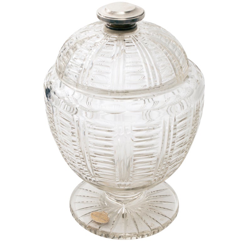 Italian Mid 20th Century Pressed Glass Punch Bowl And Cover By Giannina ...