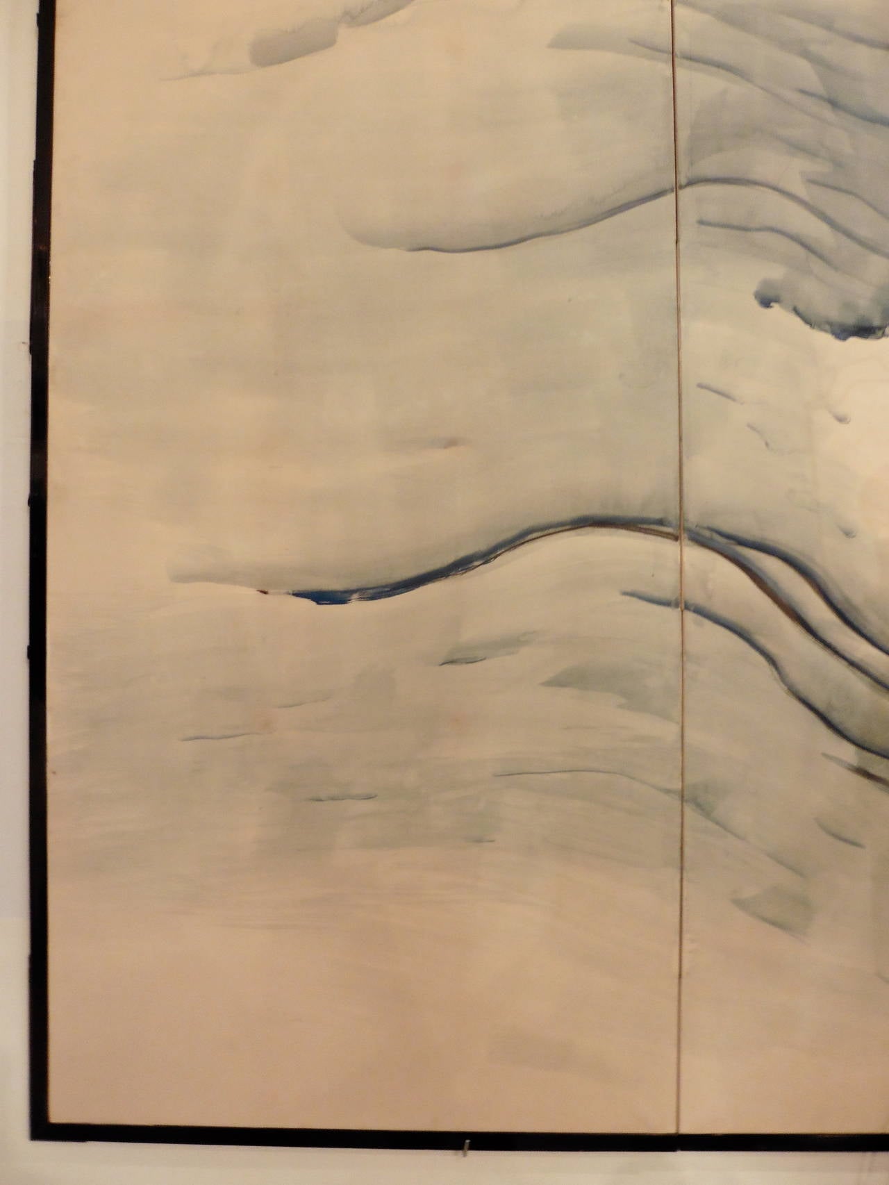 Japanese Six Fold Paper Screen, circa 1880 at 1stDibs
