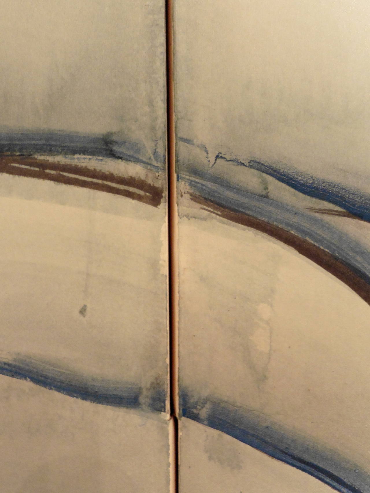 Japanese Six Fold Paper Screen, circa 1880 at 1stDibs