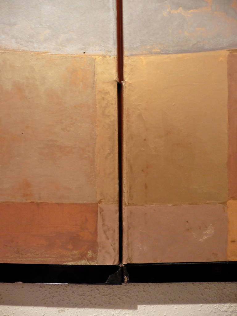 Striking Japanese Late 19th Century Two-Fold Gilt Paper Screen at 1stDibs