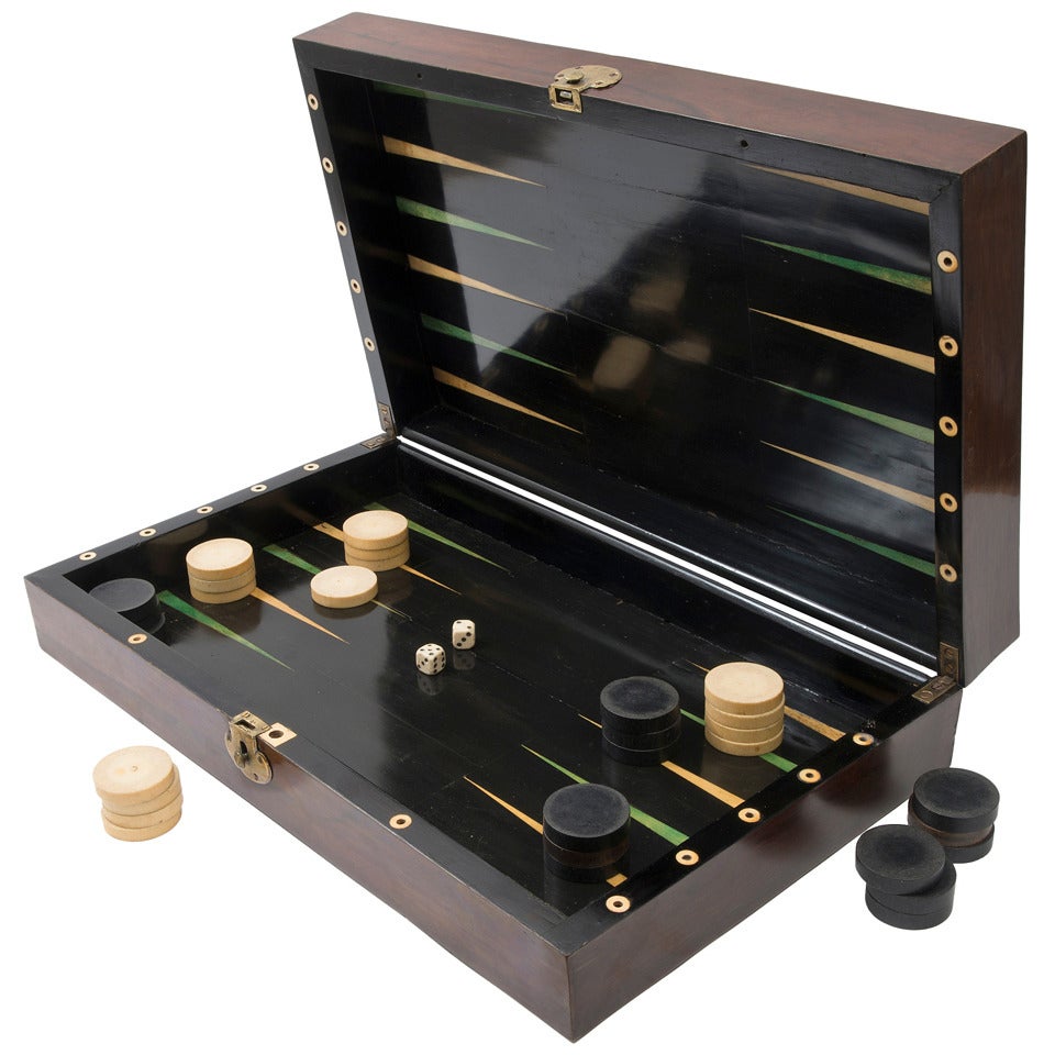 Large French Rosewood and Satinwood Games Box c1840 at 1stDibs