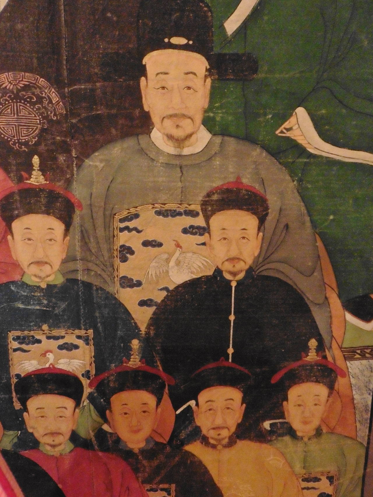 Pair of Large Chinese Ancestor Paintings on Linen Canvas, circa 1870 at ...