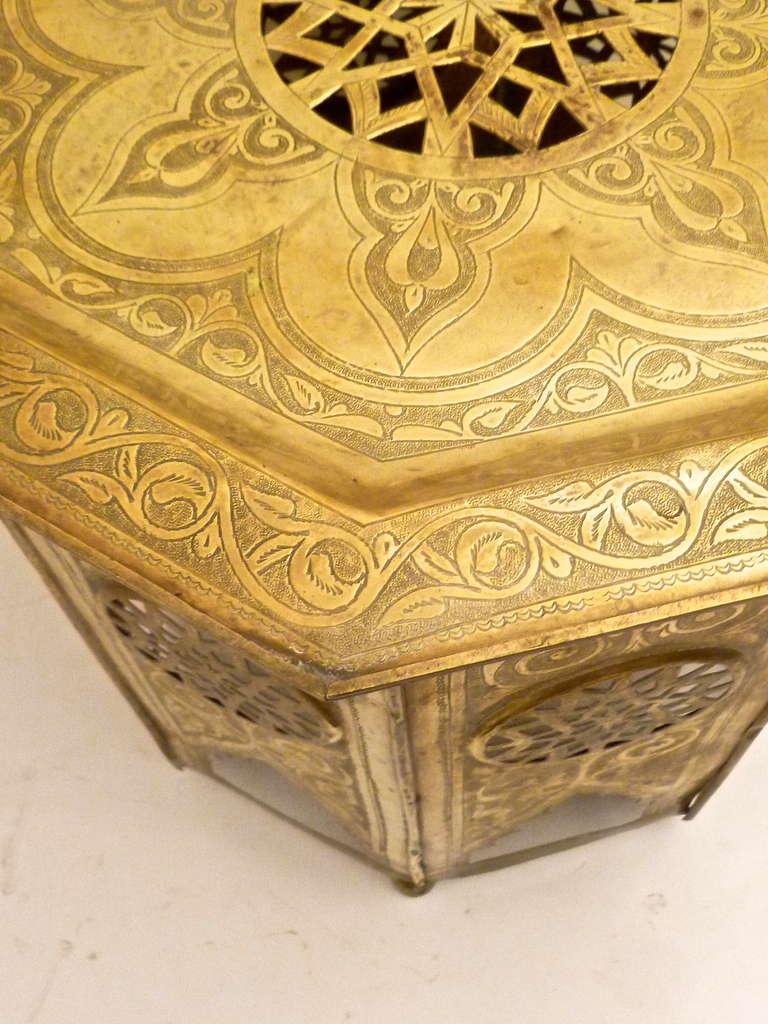 Cairo Ware Brass Octagonal Occasional Table Mid 20th Century at 1stDibs