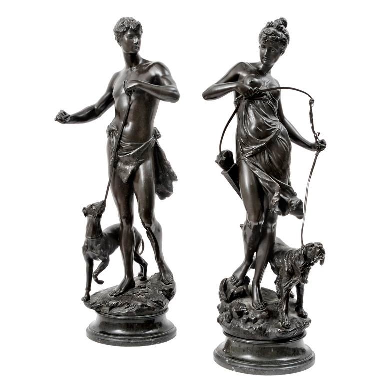 Signed Bronze Diana and Actaeon at 1stDibs