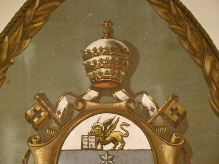 Rare and Unusual Painted Armorial Papal Shield for Pope Pius X at 1stDibs