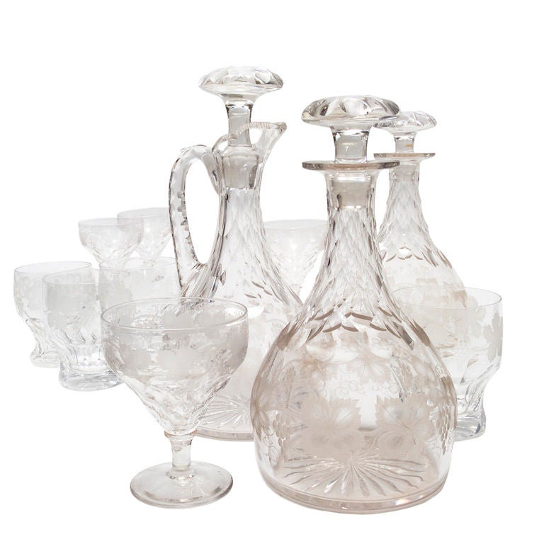 Fine Victorian Engraved Glassware at 1stDibs