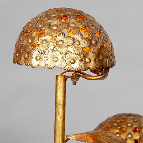 Pair of "Hydrangea" Table Lamps in Guilt Metal at 1stDibs