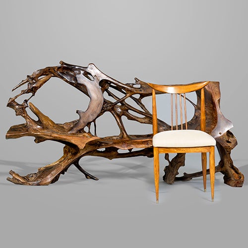 Narra Wood Bench at 1stDibs | narra bench, narra burl, narra chair design
