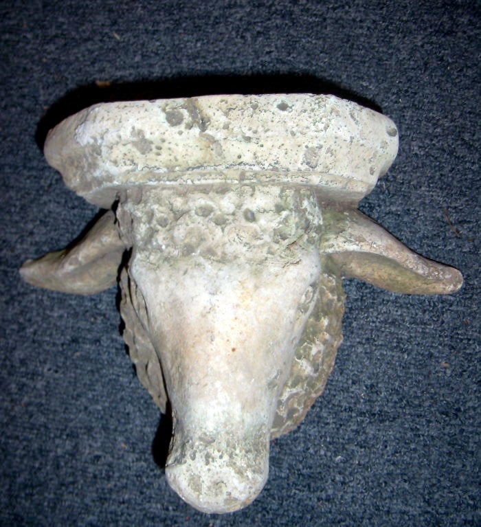 Cast Stone Sheep Head Wall Brackets/Shelves at 1stDibs