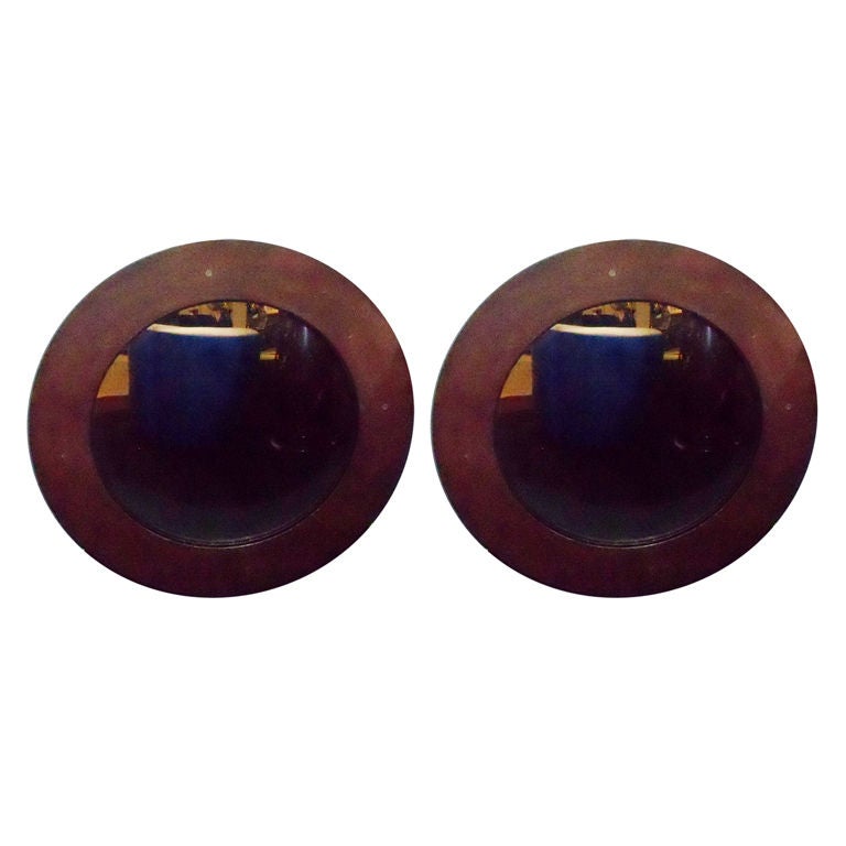pair of industrial bullseye mirrors For Sale at 1stDibs