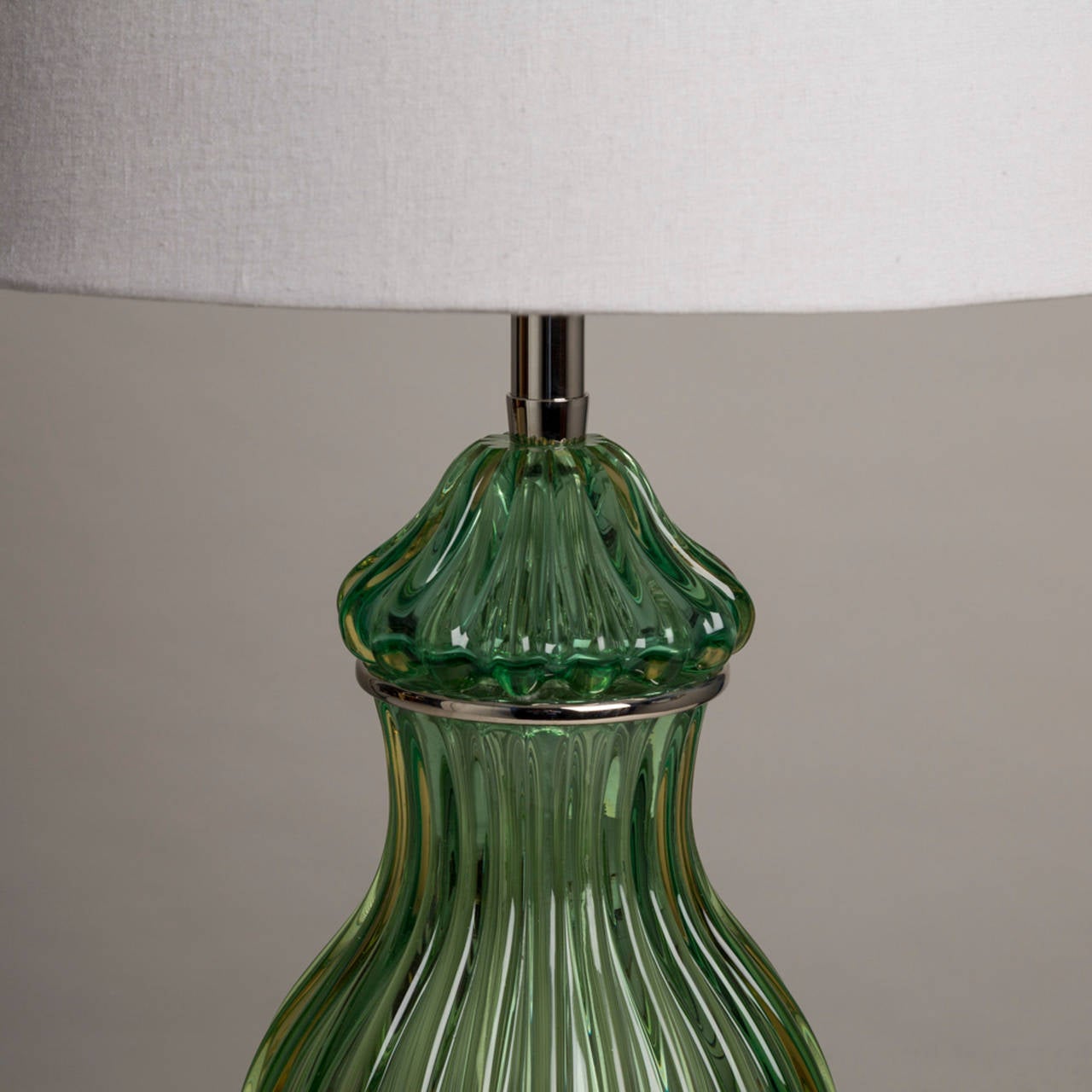 Superb Seguso for Marbro Murano Green Glass Lamp, 1950s For Sale at 1stDibs