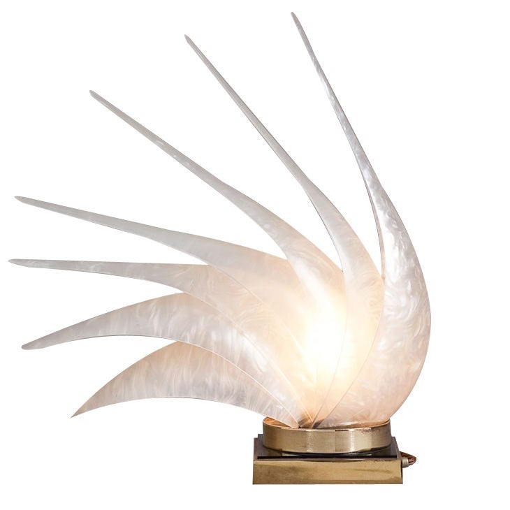 A Single Shell Shaped Rougier Designed Lamp Canada Late 1970s at 1stDibs