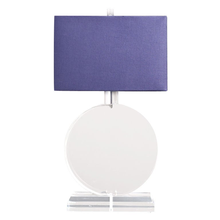 A Large Disc Shaped Lucite Table Lamp USA at 1stDibs