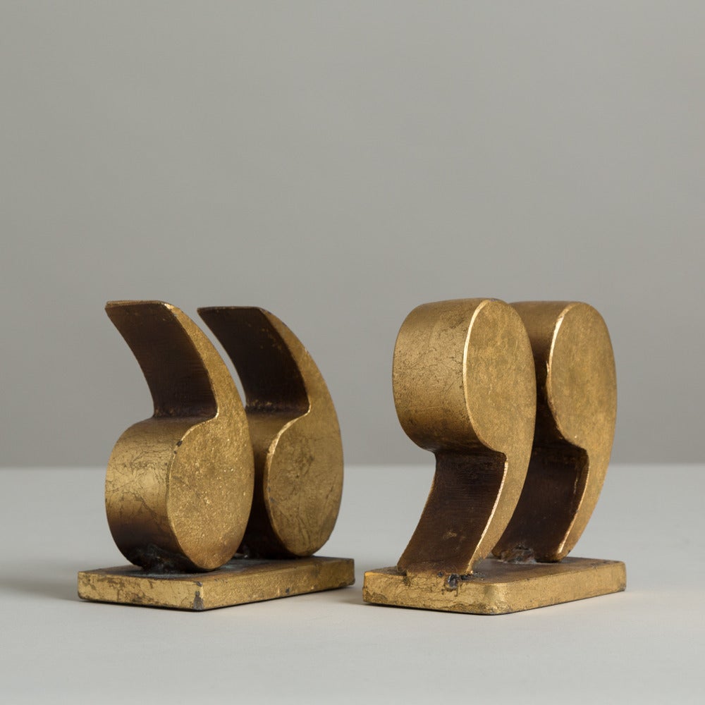 Rare Pair of Quotation Mark Bookends by Curtis Jere, 1969 at 1stDibs