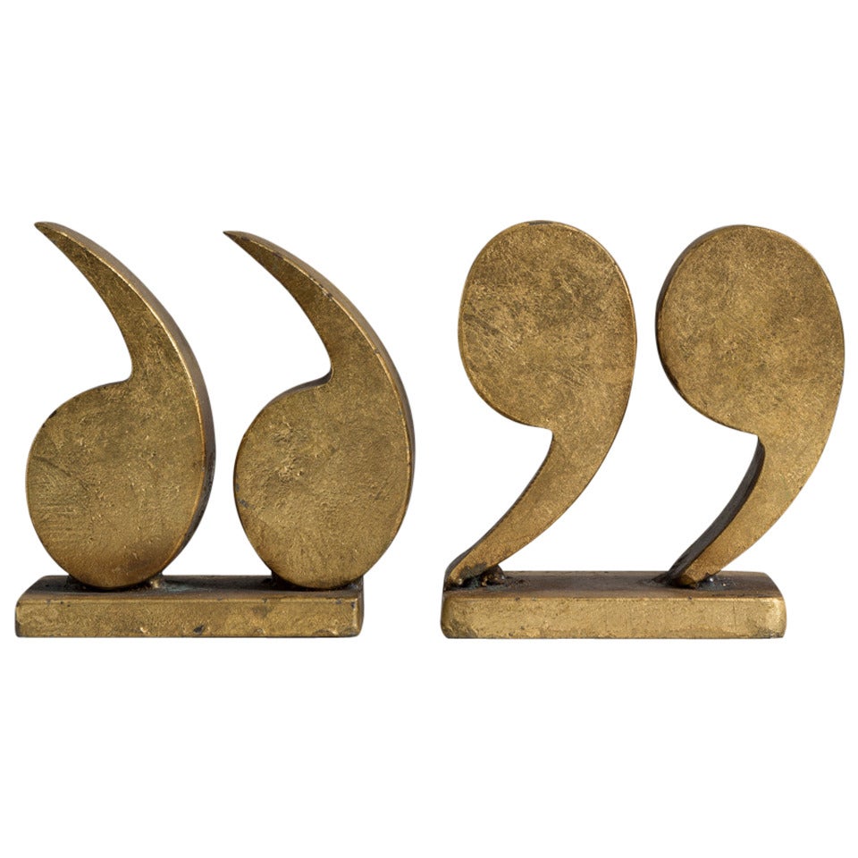 Rare Pair of Quotation Mark Bookends by Curtis Jere, 1969 at 1stDibs