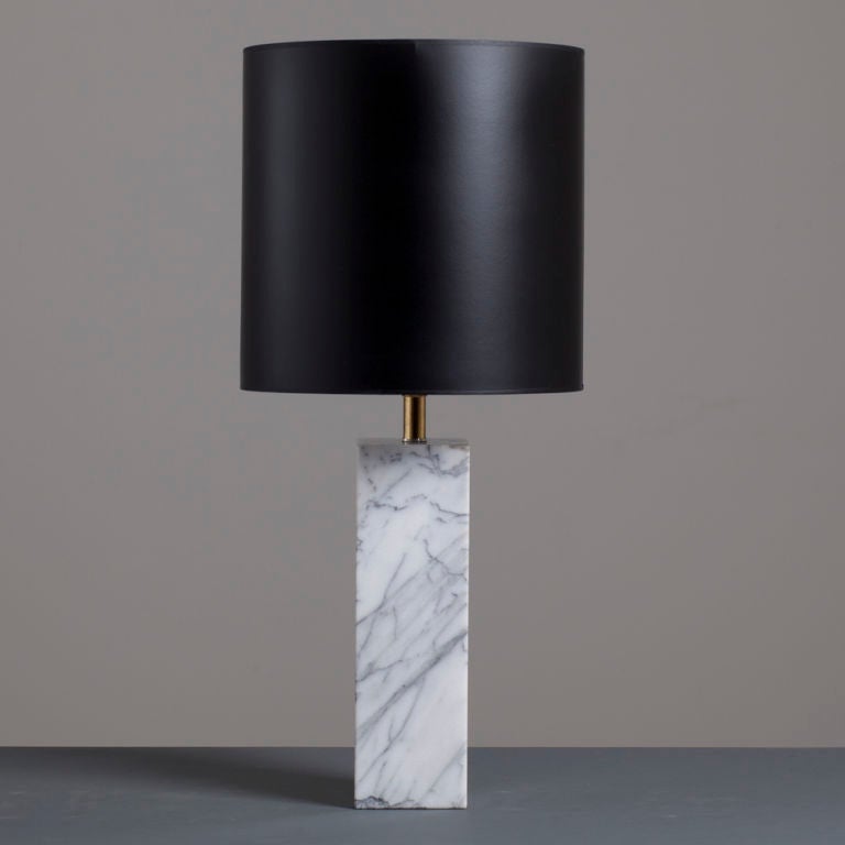 A Heavy Square Marble Table Lamp at 1stDibs
