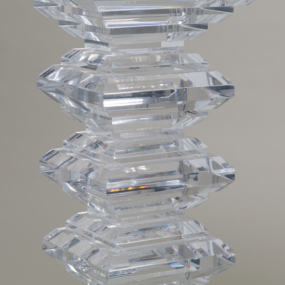 Large Pair of Stacked Lucite Pedestal Bases, 1970s at 1stDibs
