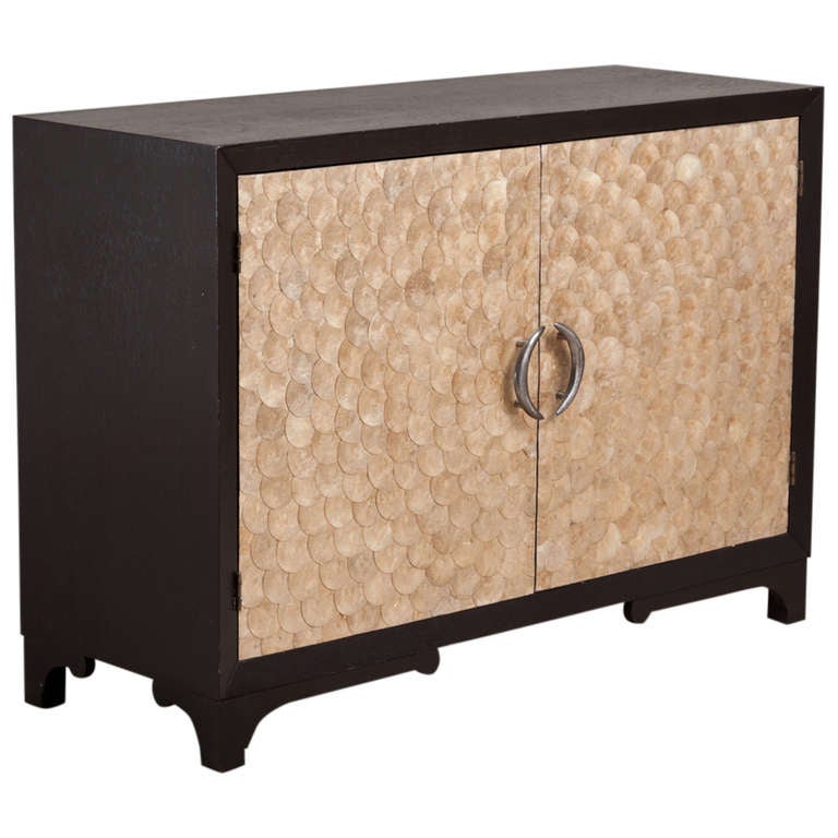An Ebonised Two Door Capiz Shell Fronted Cabinet 1970s at 1stDibs ...