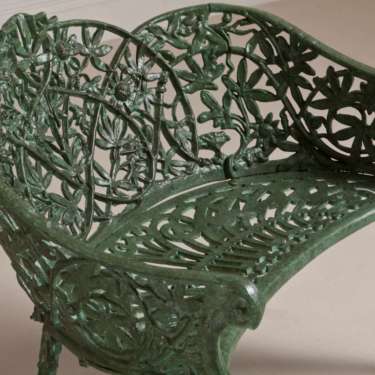 A Superb Passion Flower Cast Iron Garden Seat at 1stDibs