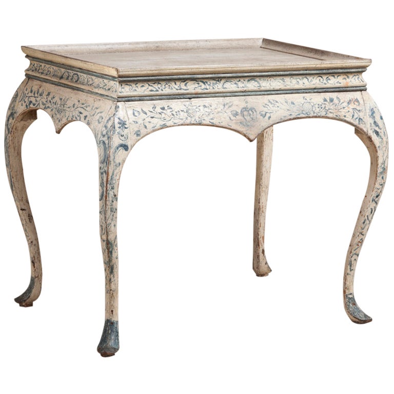 A Blue Painted Norwegian Tea Table at 1stDibs