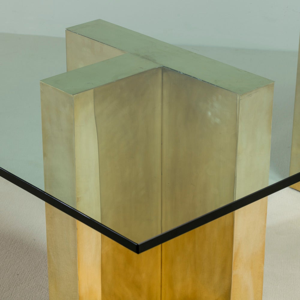 Pair of Brass-Wrapped Milo Baughman Pedestal Table Bases, 1970s at 1stDibs