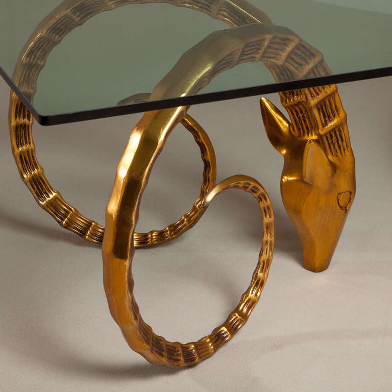 A Pair of Gilt Rams Head Dining Table Bases 1960s at 1stDibs