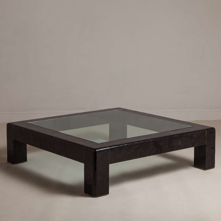 Large Square Crushed Shell Coffee Table by Karl Springer 1980s For Sale ...