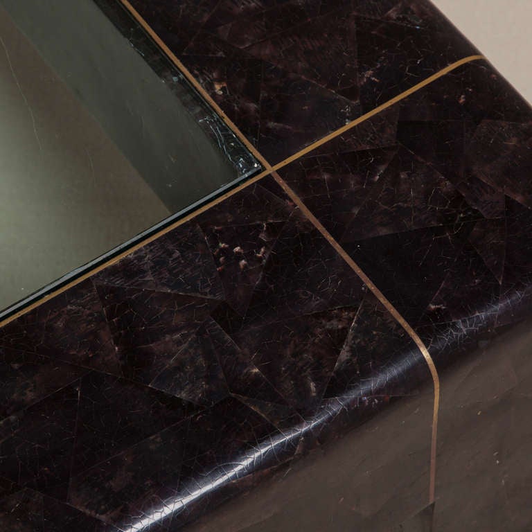 Large Square Crushed Shell Coffee Table by Karl Springer 1980s For Sale ...