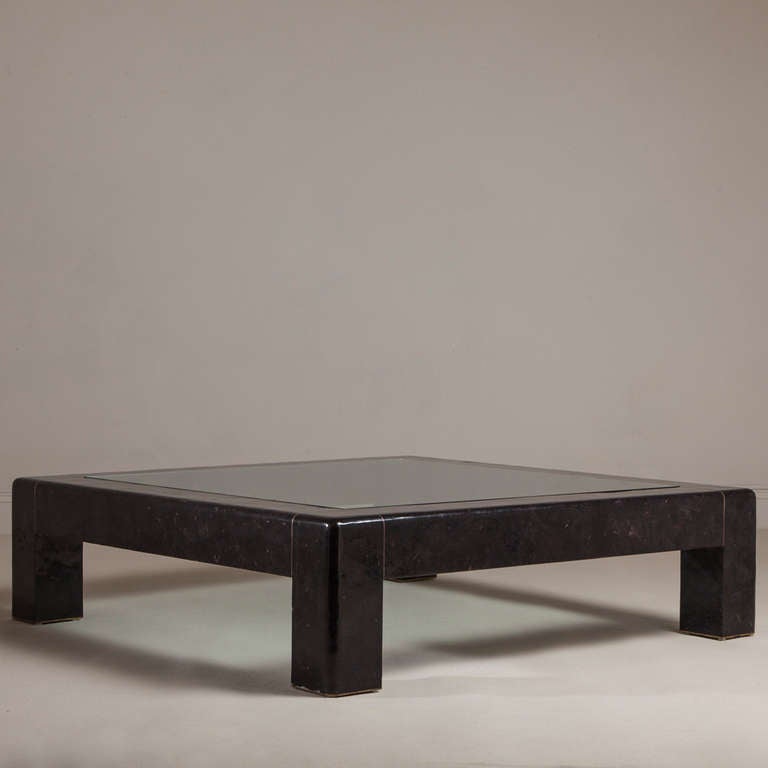 Large Square Crushed Shell Coffee Table by Karl Springer 1980s For Sale ...