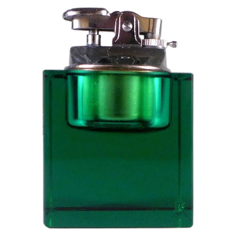 A Small German Green Glass Lighter Stamped at 1stDibs