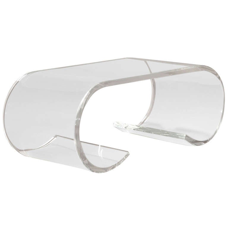 A Thick Lucite Coffee Table by Paul Jones 1970s at 1stDibs