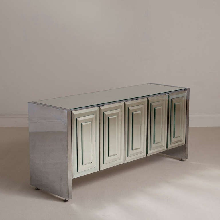 A Five Door Mirrored Cabinet by Ello 1970s at 1stDibs