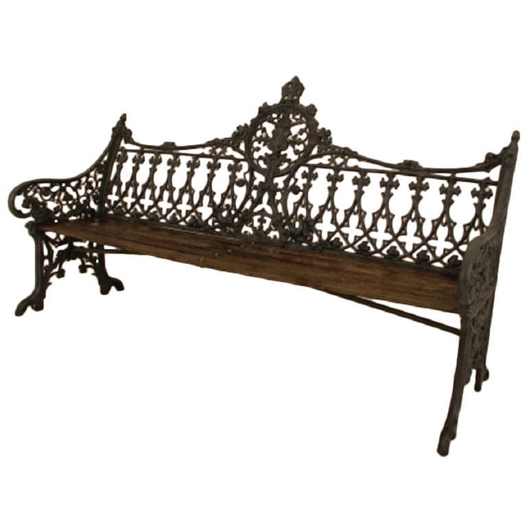 A Gothic Cast Iron Bench in the manner of Coalbrookdale at 1stDibs