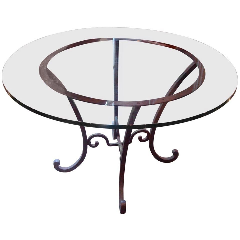 Round Wrought Iron Table Base at 1stdibs