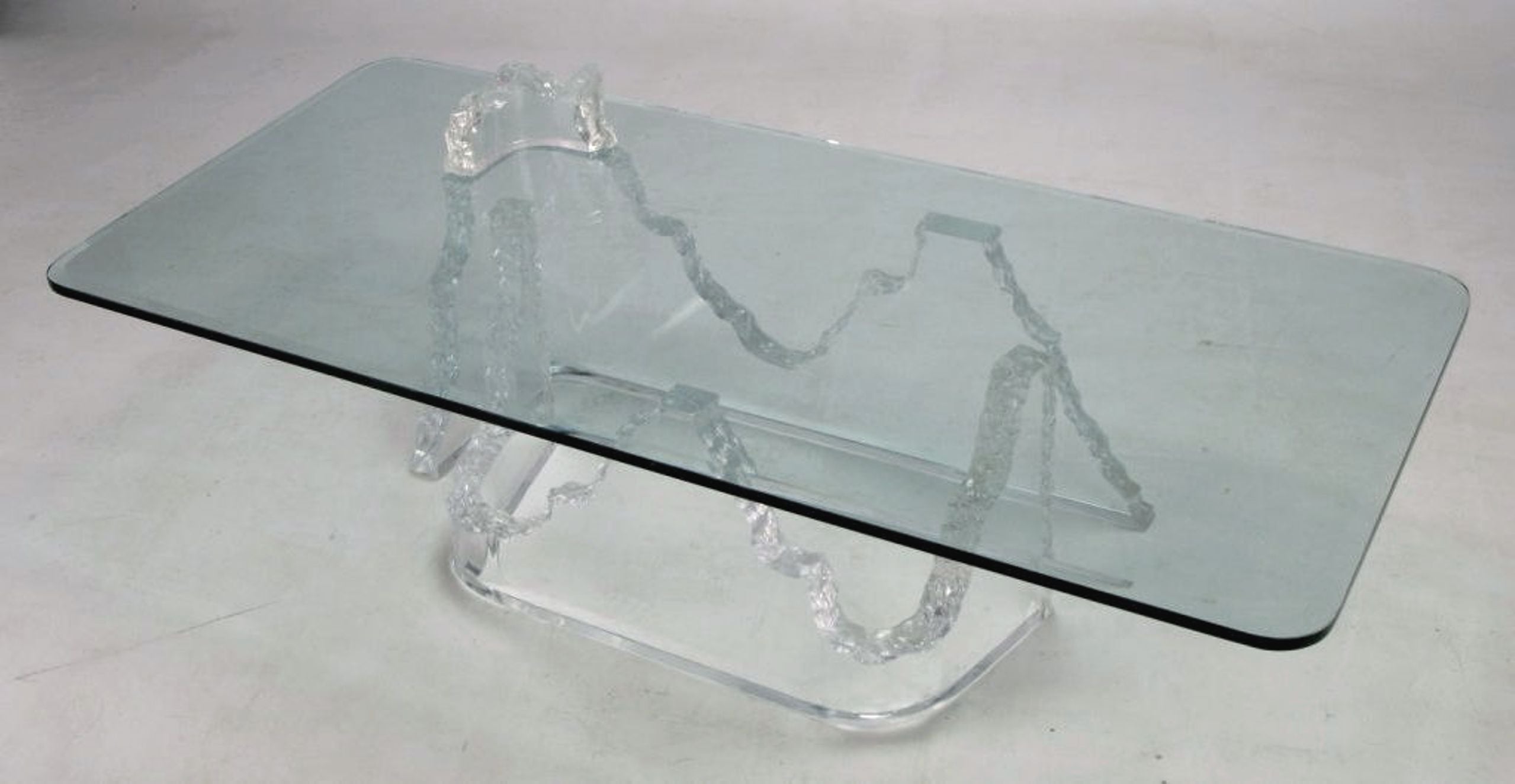 Lucite and Glass Iceberg Coffee Table at 1stDibs