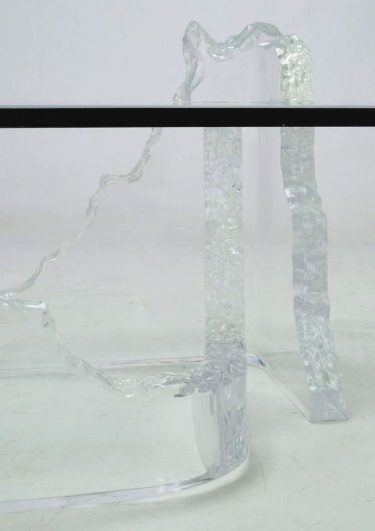 Lucite and Glass Iceberg Coffee Table at 1stDibs