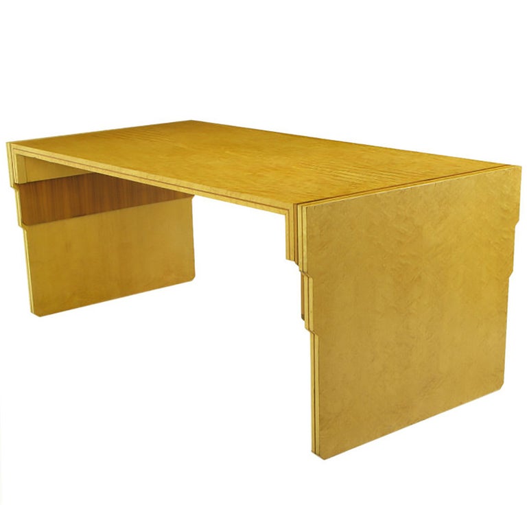 Pierre Paulin Bird's-Eye Maple and Walnut Parquetry Writing Table For ...