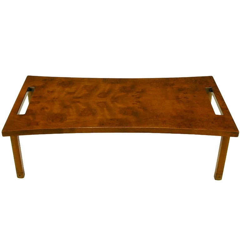 Harold Schwartz for Romweber Burled Walnut Parabolic Coffee Table For ...