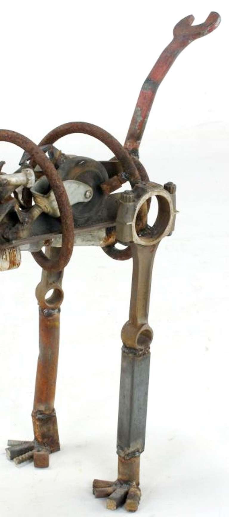 Life Sized Folk Art Welded Steel and Iron Dog Sculpture at 1stDibs ...
