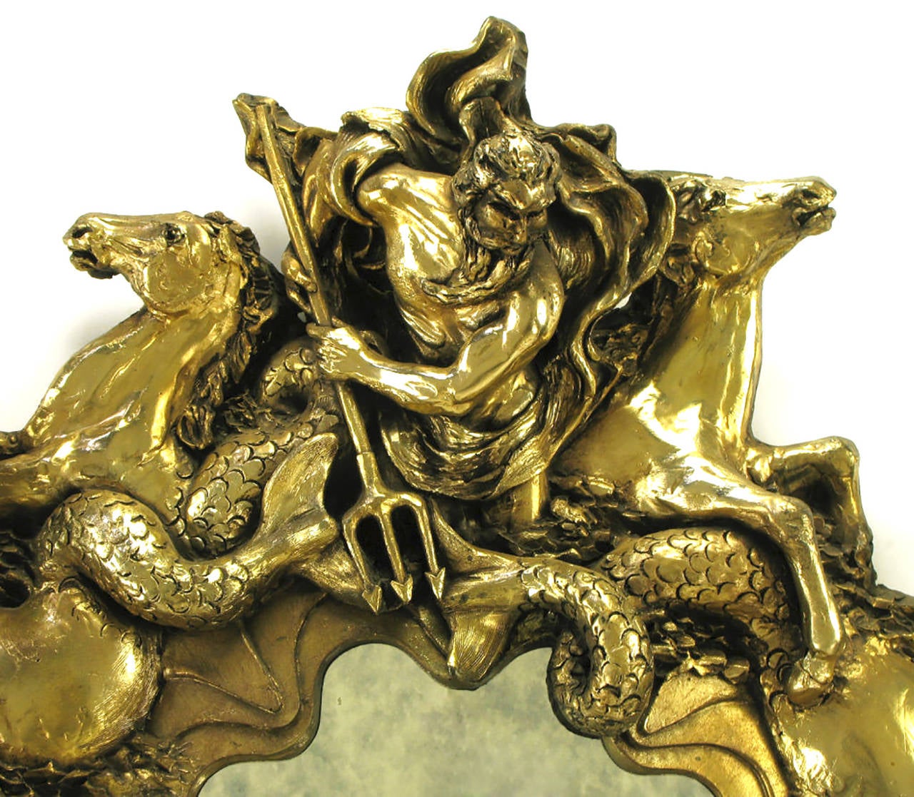 Large Mirror Depicting Mythological Poseidon with Hippocampi at 1stDibs ...