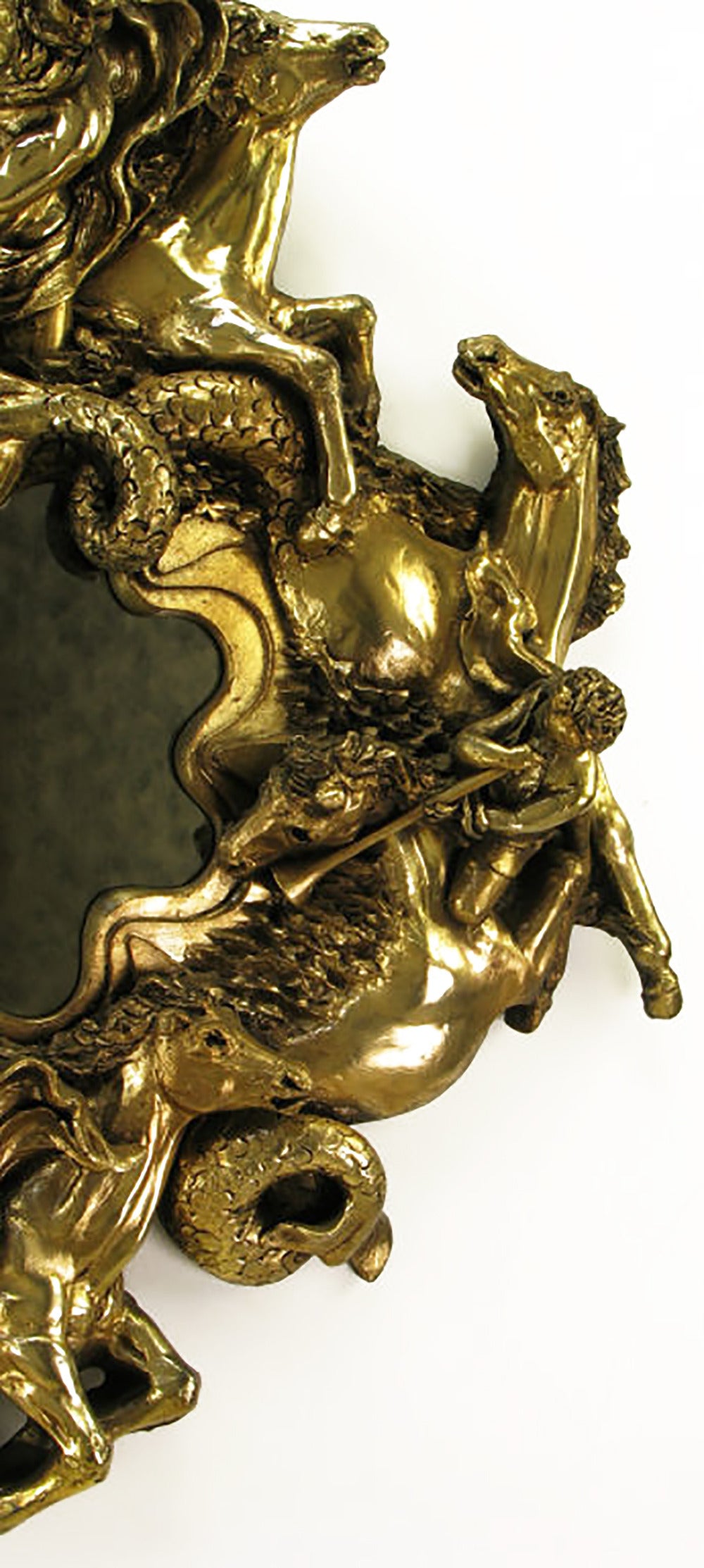 Large Mirror Depicting Mythological Poseidon with Hippocampi at 1stDibs ...