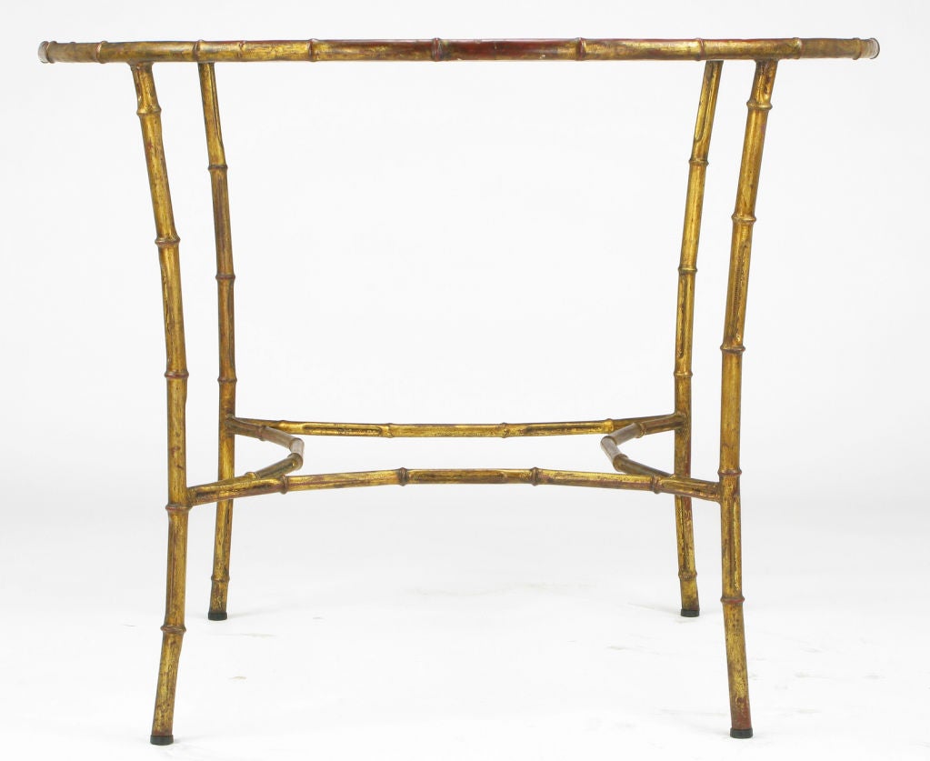 Round Gilt Metal Bamboo Dining Table at 1stDibs