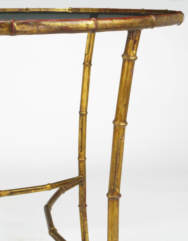 Round Gilt Metal Bamboo Dining Table at 1stDibs
