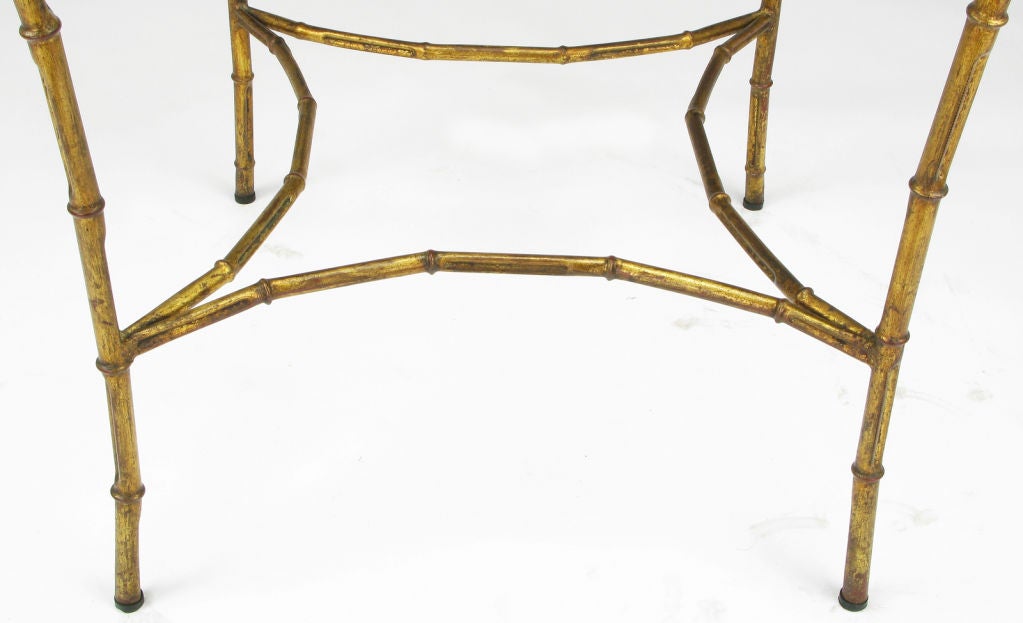 Round Gilt Metal Bamboo Dining Table at 1stDibs
